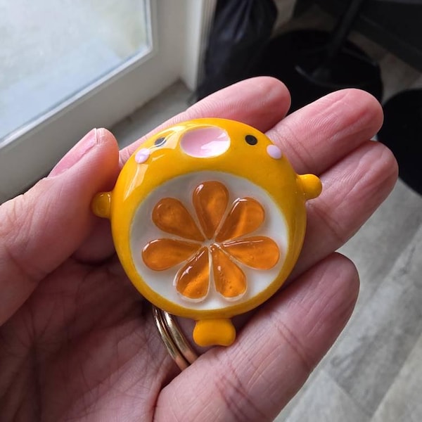 Orange and Lemon Whale Worry Stone a Fidget Toy for Anxiety Relief ...