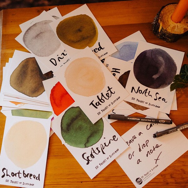 50 Shades of Scotland, Quirky Scottish Colour Chart Poster. Fun Memento ...