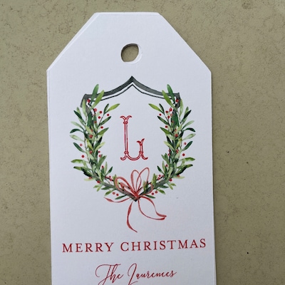 Personalized Christmas Gift Tags Christmas Crest Custom Christmas Gift ...