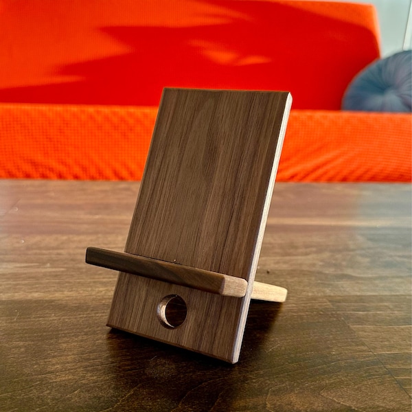 Handmade Solid Wood Phone Stand: Walnut, Maple, Cherry - Free ...