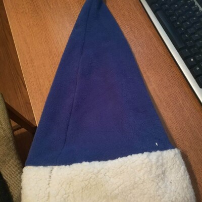 Striped Night Cap Navy Blue White Pointed Pompom Unisex Adult - Etsy