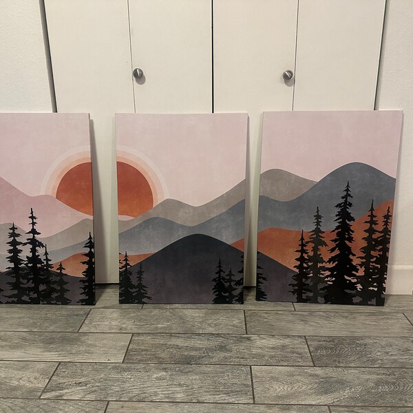 Boho Sun Print, Sun Poster, Sunrise Wall Art, Boho Art Print, Abstract ...