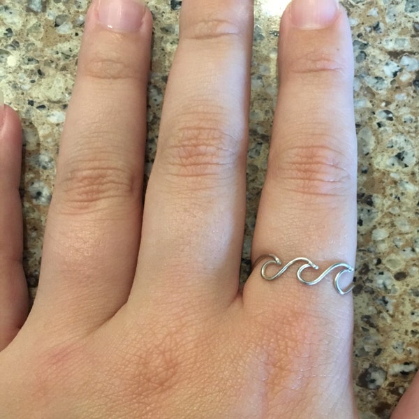 Silver Triple Wave Ring - Etsy