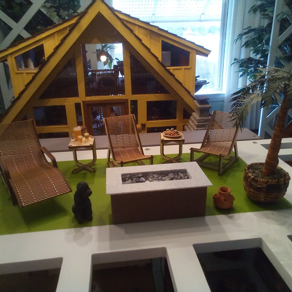 1:12 Miniature Expanded A-frame House, Wooden Dollhouse, Diy Kit - Etsy