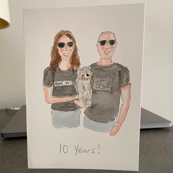 Custom A5 Special Occasions Portrait Cards, Bespoke Illustration ...