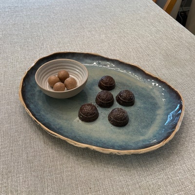 Large Black Plate Handmade Ceramic Plate Stoneware Plates Organic ...