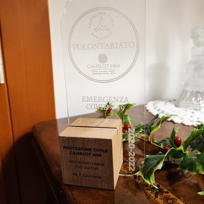 LEAF Personalised Wooden Acrylic Trophy Award Personalized Bespoke ...