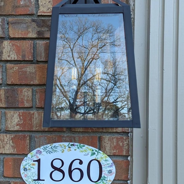 House Numbers, Colorful Flower House Number Sign, Custom Address Plaque ...