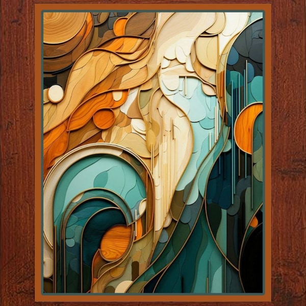 Boho Inspired Wood Shapes Poster, Room Decor, Bedroom Art, Earth Tones ...