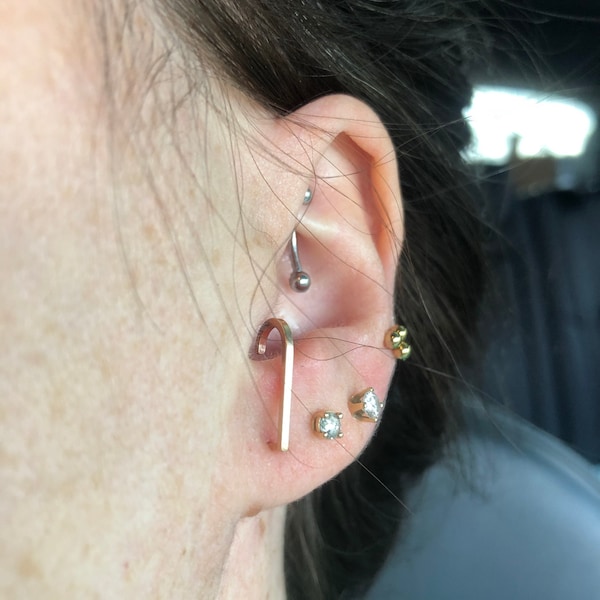 Square Suspender Earrings Hook Earrings Sterling Silver Stud Simple ...