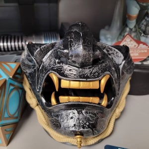 Skull Mask Full Face With Movable Jaw Black Finish - Etsy
