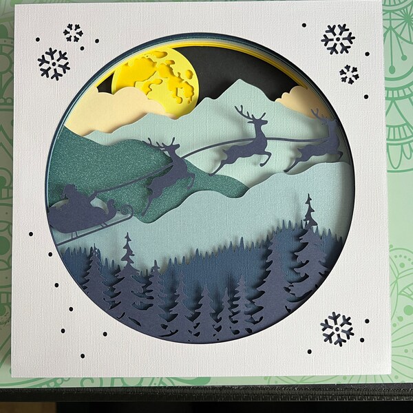 3D Santa Svg - Shadow Box Svg, Christmas Svg, Layered Svg - Etsy