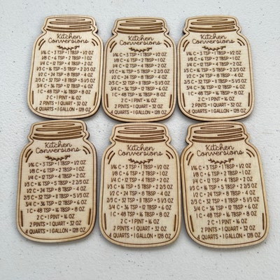 Mason Jar Magnet SVG Kitchen Conversions Magnet SVG Glowforge Mason Jar ...