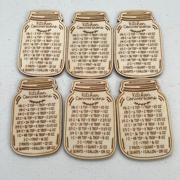 Mason Jar Magnet SVG Kitchen Conversions Magnet SVG Glowforge Mason Jar ...