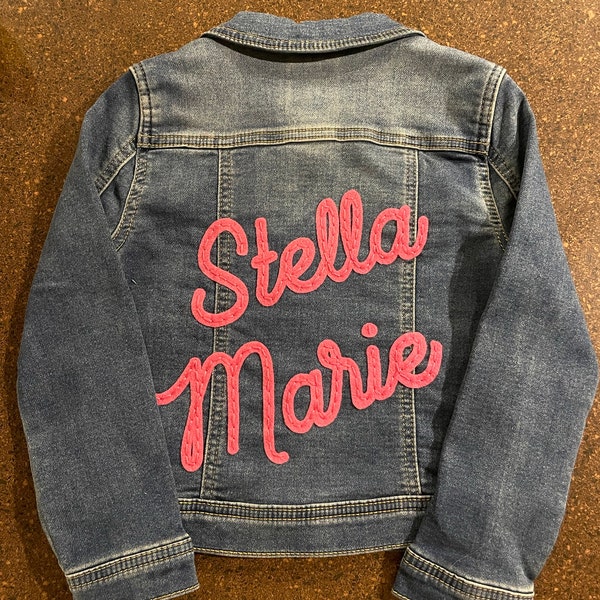 Baby Toddler Kids Personalized Name Embroidered Denim Jean Jacket With ...