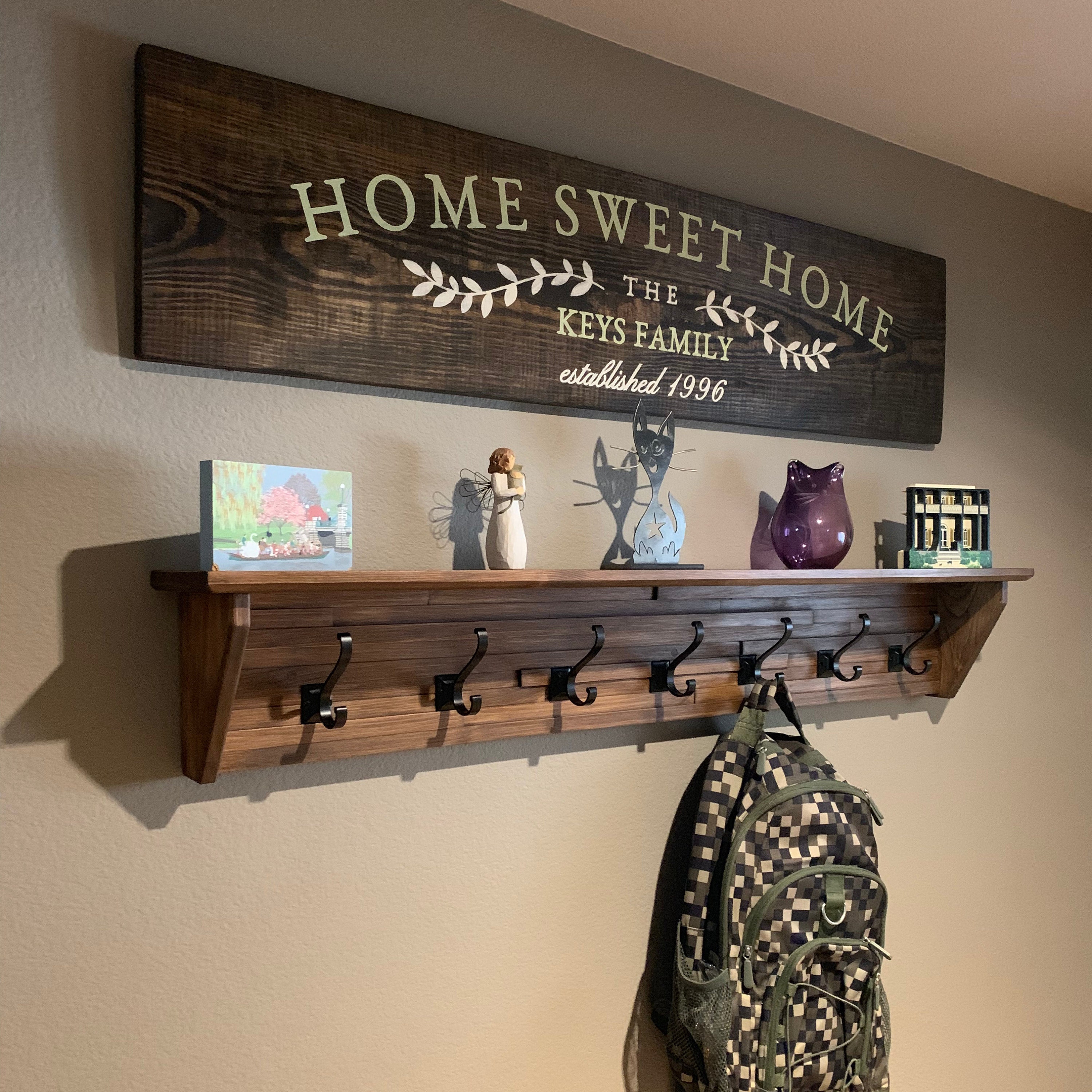 Entryway Coat Rack with Cubbies Coat Rack with Shelf Coat | Etsy