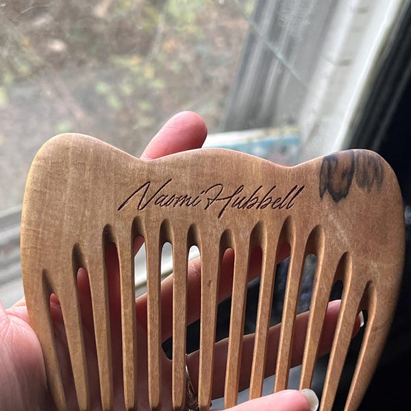 Walnut Comb - Jojoba Oil Covered - Wooden Comb - Wood Comb - Wide Tooth ...