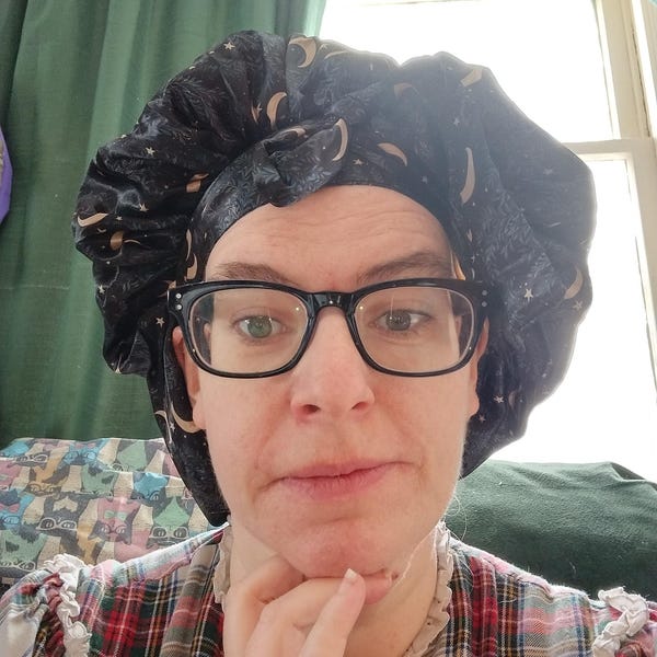 All Hair Types - Satin Bonnet With Bow Tie - Celestial Print - Crescent ...