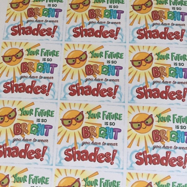 Your Future is so Bright Printable Square Tag, Cut File, Graduation ...