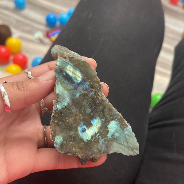 Natural Labradorite Slab, Rough Labradorite Crystals, High Flash ...