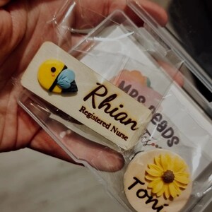 Personalized 3D Food Dessert Wooden Name Tag Badge With | Etsy