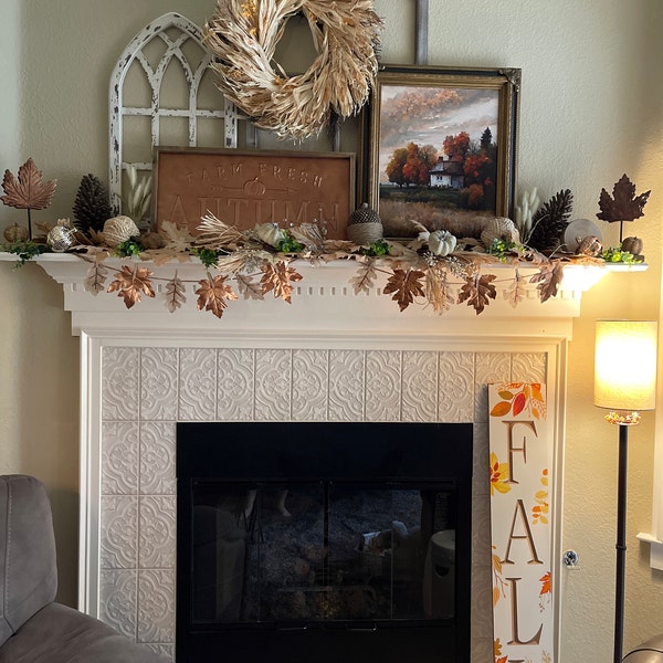 Fall Farmhouse Landscape Print | Fall Foliage Wall Art | Autumn ...