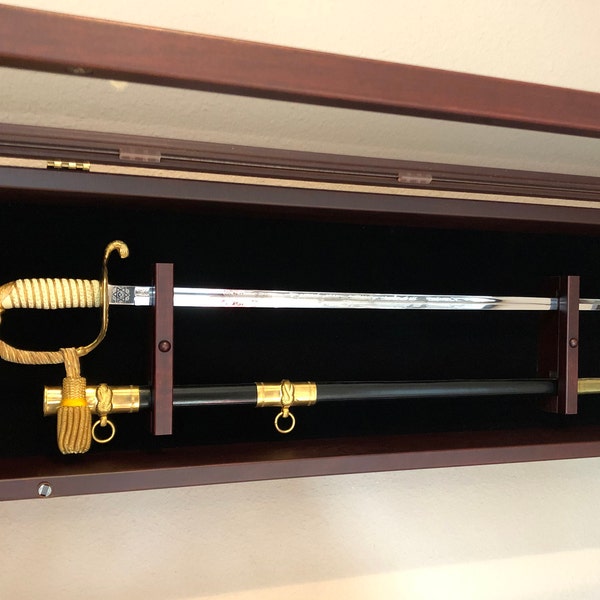 Military Saber / Sword Display Cadet - Oak, Cherry or Walnut Wood - Etsy