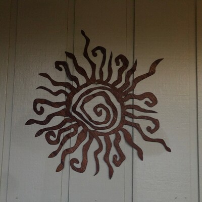 Rustic Sun Indoor/outdoor Wall Decor 30 Recycled Steel Custom SUN - Etsy