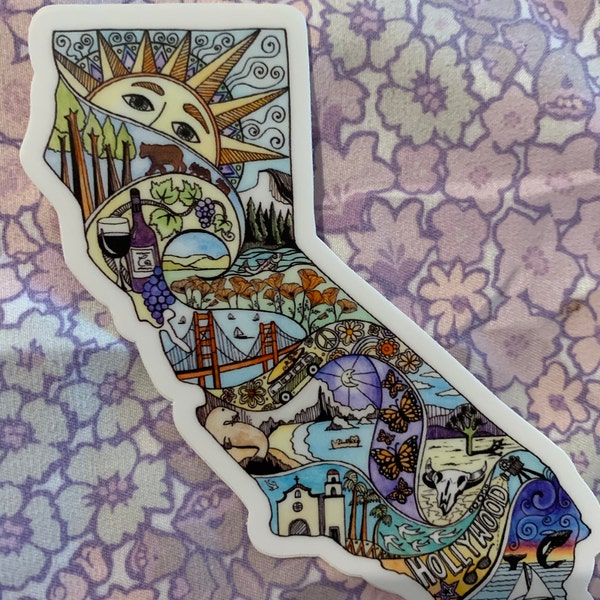 California Vinyl Sticker, California Decal, Laptop Decal, California ...