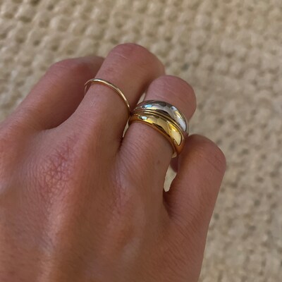 DOME Ring Minimalist Ring Modern Geometric Ring Silver Ring, Gold Ring ...