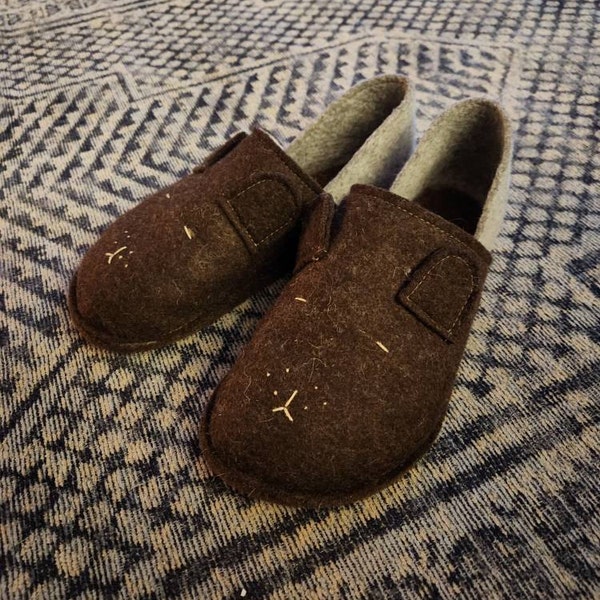 Woolen Kids Clogs With Leather Sole - Etsy