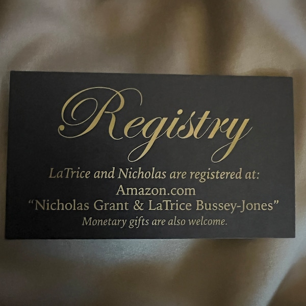Printable OR Printed Registry Inserts With Custom Color and Font ...