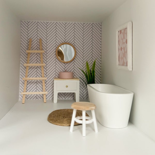 Little Evie and Ivy Dollhouse Bathroom Set, 1:12 Scale - Etsy