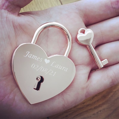 Engraved Solid Brass Personalised Padlock Lock Your Love - Etsy UK