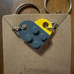 Heart Keychain Set Made With Genuine LEGO® Matching Keychains, Gift Set ...