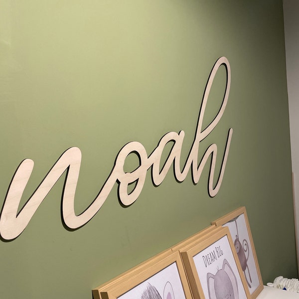 Large Laser Cut Wood Name Sign - Etsy