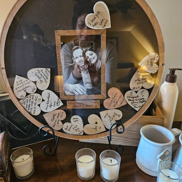 Guest Book Drop Box Frame With Photo Opening, Wedding, Guestbook, Frame ...