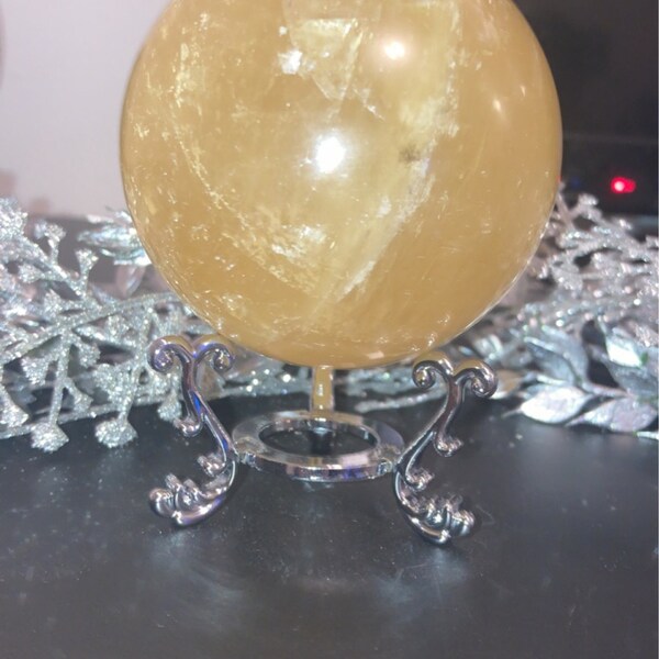 Crystal Ball Display Stand, See DESCRIPTION for Size Silver or Golden ...