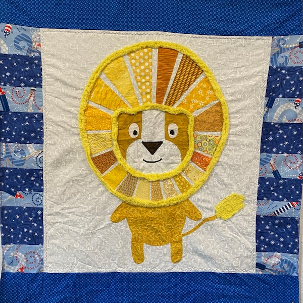 NEW! Sleeping Lion Quilt Pattern PDF, EASY Quilt Pattern, Applique ...