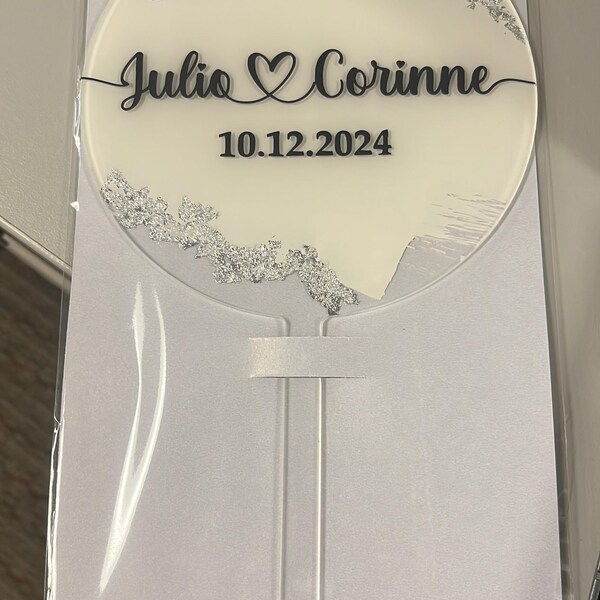 Birthday Cake Topper Acrylic Birthday Marbled Boho Chic 5 in Wide Gold ...