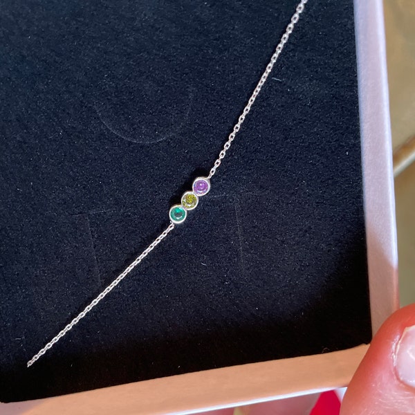 Sterling Silver Multi-birthstone Bracelet • Multi-stone Family ...