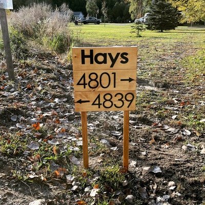Multiple Address Stake Engraved Shared Driveway Personalized Sign ...
