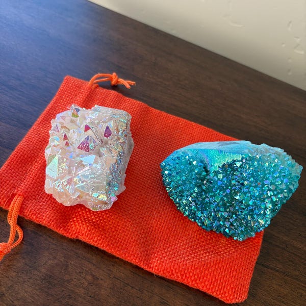 Raw Yellow Titanium Rainbow Cluster Natural Rough Quartz Crystal ...