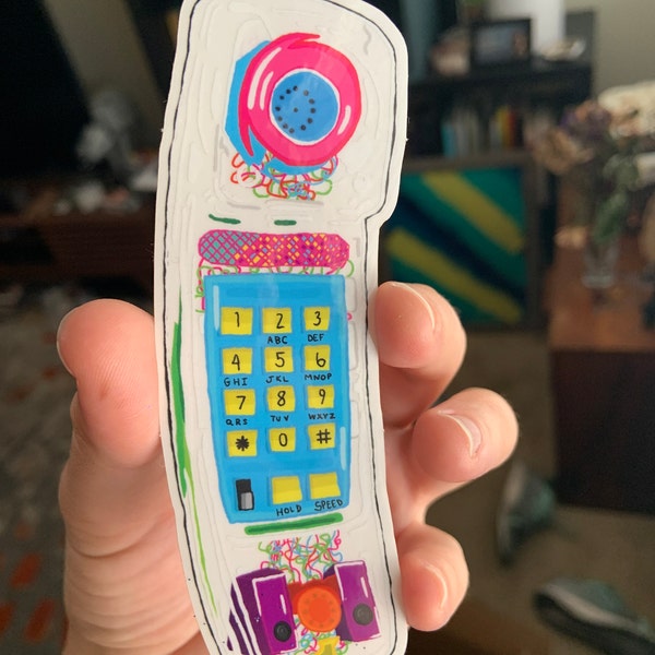 80s/90s Glow in the Dark Phone Sticker - Etsy