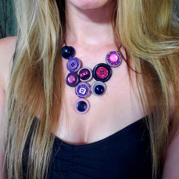 Chokers Necklace/ Button Necklace/ Button Jewelry/ Handmade Jewelry - Etsy