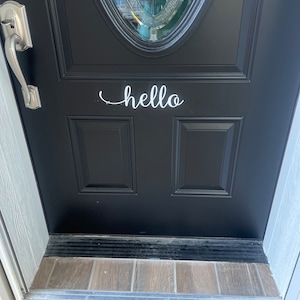 Hello Door Decal, Cute Hello Sticker Greeting for Home, Welcome to Our ...