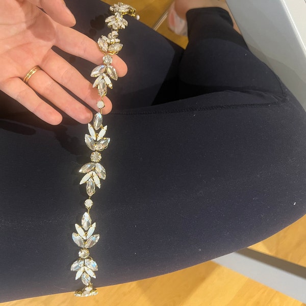 Pearl Bridal Belt for Wedding Dress, Crystal Sash for Bride With ...
