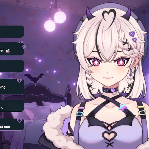 P2U Customizable Chat Widget Cat Ghost Purple Cute Streamelements L ...