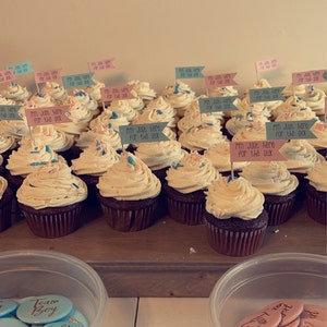 Custom Modern Flags Modern Minimalistic Personalized Cupcake Flags With ...