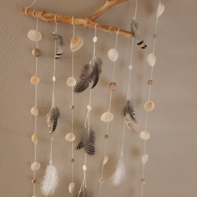 Cypress & Casuarina Cone Natural Dreamcatcher, Dark Cherry Tree Wood W ...
